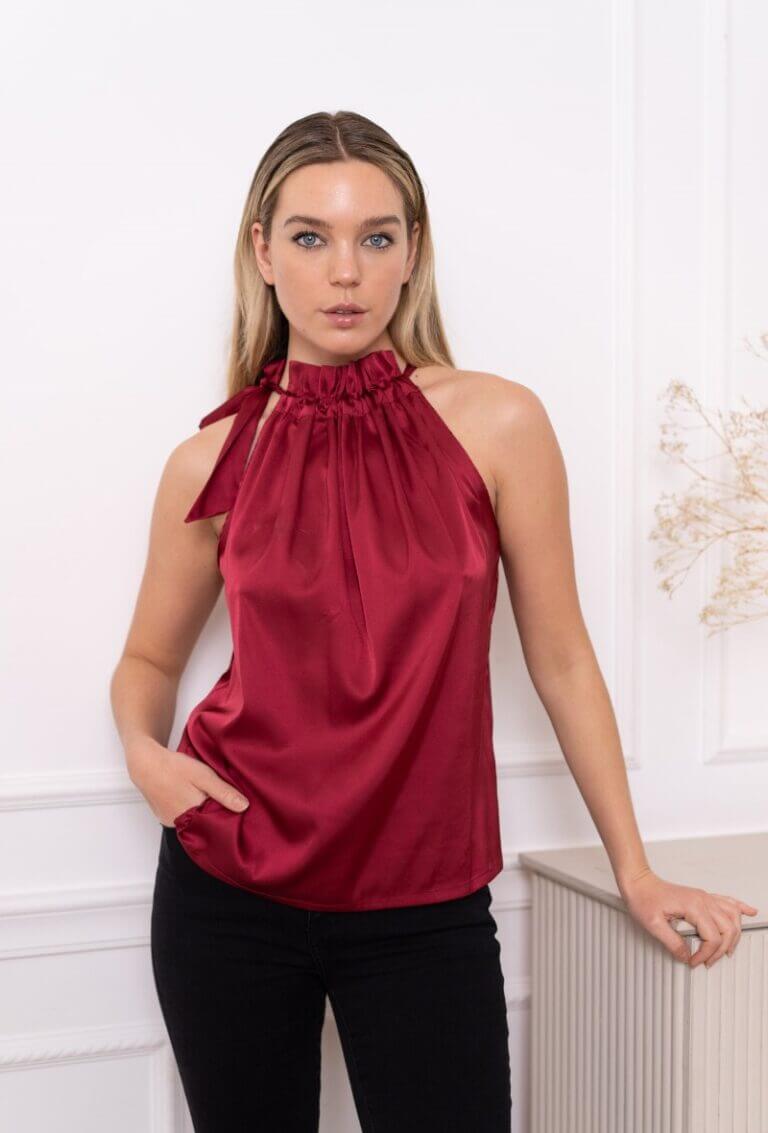 New Elegant Satin top - Choklate Paris | Boutique Zlatushka